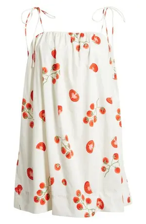 Line & Dot Printed Mini Dress