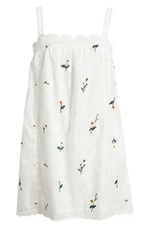 Line & Dot Marguerite Embroidered Eyelet Sleeveless Minidress