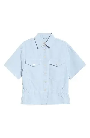 ALLSAINTS Tove Snap-up Shirt - Light Blue