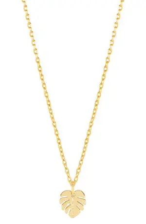 Estée Lauder Monstera Leaf Pendant Necklace - Gold