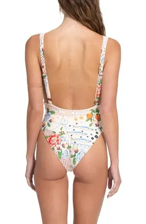 Agua Bendita Priscila Basket Lace-up One-piece Swimsuit - White