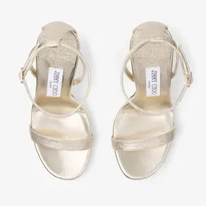JIMMY CHOO Moza Platinum Brilliance Fabric Platform Sandals - Silver