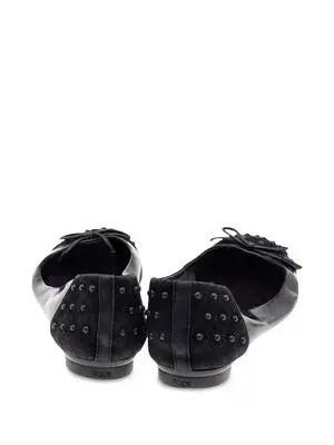 TOD'S Quilted Ballet Flats With Bow Detailing