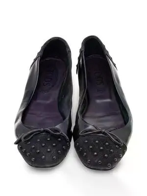 TOD'S Quilted Ballet Flats With Bow Detailing
