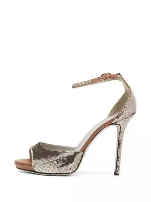 SERGIO ROSSI Sequin Ankle-strap Sandals - Metallic