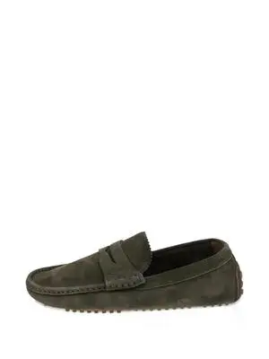 Gucci Suede Penny Strap Loafers - Green