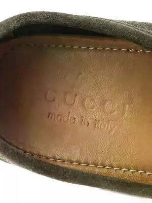 Gucci Suede Penny Strap Loafers