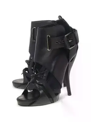 Givenchy Strappy Peep-toe Ankle Boots - Black