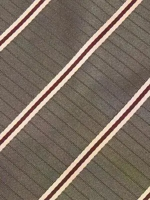 LANVIN Striped Silk Tie - Brown