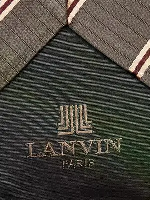 LANVIN Striped Silk Tie