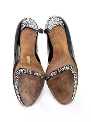 GINA Crystal-embellished Patent Leather Pumps