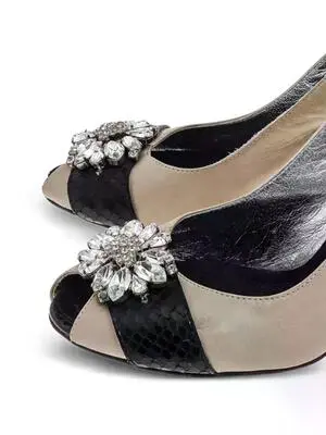GIUSEPPE ZANOTTI Embellished Peep-toe Slingback Sandals