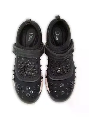 Dior Embellished Touch-strap Sneakers - Black