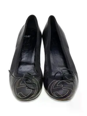 Gucci Leather Gg Embroidered Block Heel Pumps