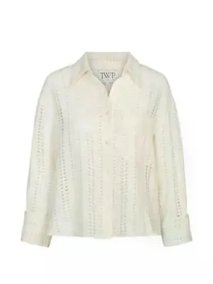 TWP Striped Point-collar Shirt - Neutrals