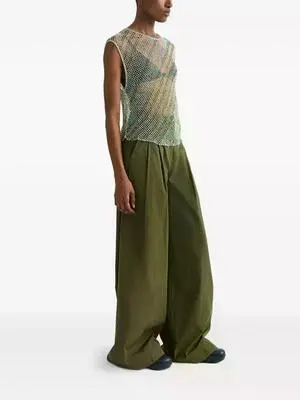 TWP Bead-embellished Mesh Top