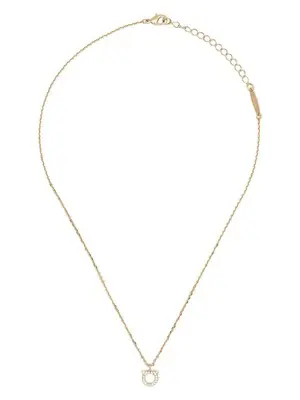 FERRAGAMO FERRAGAMO Crystal-Embellished Gancini Necklace Metallic