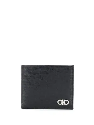 FERRAGAMO Two-tone Bi-fold Leather Wallet - Black