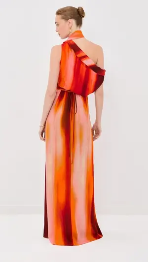 LAQUAN SMITH Asymmetrical Draped Dress With Scarf
