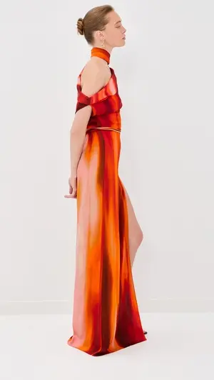 LAQUAN SMITH Asymmetrical Draped Dress With Scarf