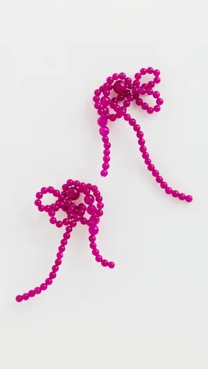 Completedworks Recycled Fuchsia Bead Earrings