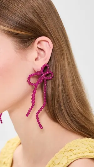 Completedworks Recycled Fuchsia Bead Earrings