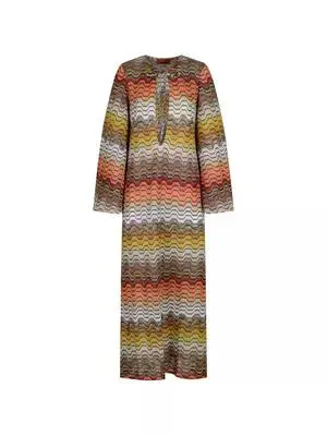 Missoni Maxi Dress With Chevron Pattern - Brown
