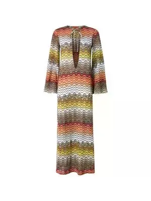 Missoni Missoni Maxi Dress With Chevron Pattern Neutrals
