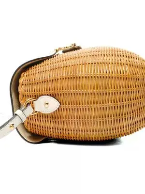 Miu Miu Raffia Basket Shoulder Bag