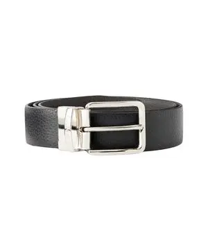 Canali 3.5cm Reversible Leather Belt - Black