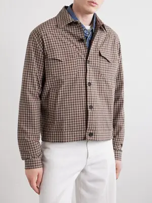 Oliver Peoples Checked Cotton-blend Jacket