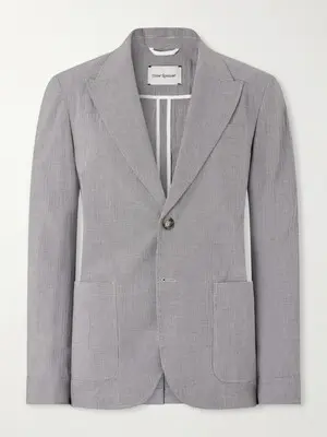 Oliver Peoples Finsbury Checked Cotton-blend Seersucker Suit Jacket
