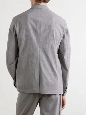 Oliver Peoples Finsbury Checked Cotton-blend Seersucker Suit Jacket