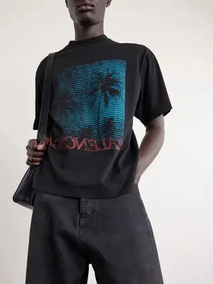 Balenciaga Printed Cotton-jersey T-shirt