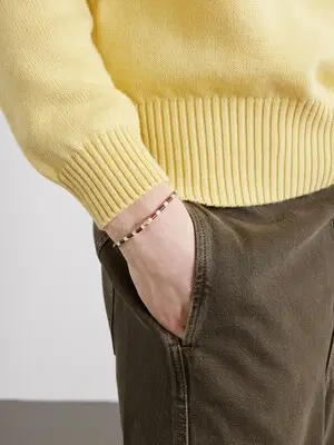 Luis Morais 14-karat Gold, Jasper, And Vinyl Beaded Bracelet