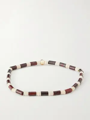 Luis Morais 14-karat Gold, Jasper, And Vinyl Beaded Bracelet