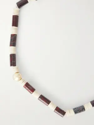 Luis Morais 14-karat Gold, Jasper, And Vinyl Beaded Bracelet