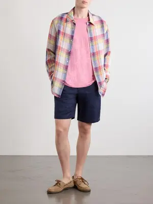 GOD'S TRUE CASHMERE Daybreak Checked Linen Shirt