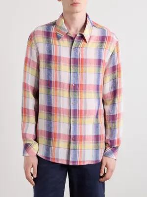 GOD'S TRUE CASHMERE Daybreak Checked Linen Shirt