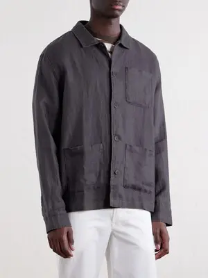 Onia Herringbone Linen Overshirt
