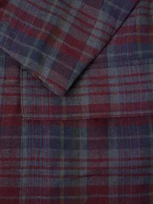DRAKE'S Madras Games Checked Linen-blend Blazer