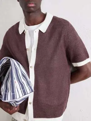 Onia Crocheted Linen Shirt