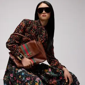 Gucci Paparazzo Medium Top Handle Bag In Leather - Brown