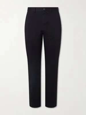 Onia Straight-leg Cotton-blend Trousers - Black