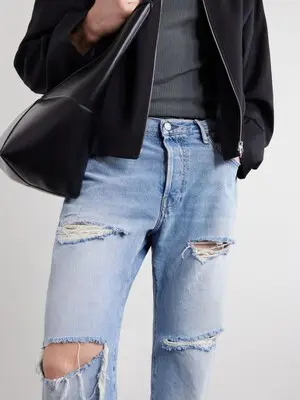 Acne Studios Ripped Straight-leg Cotton Jeans