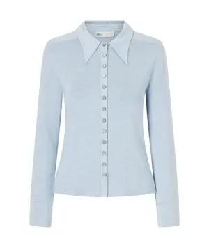 Tory Burch Silk-blend Polo Shirt - Blue