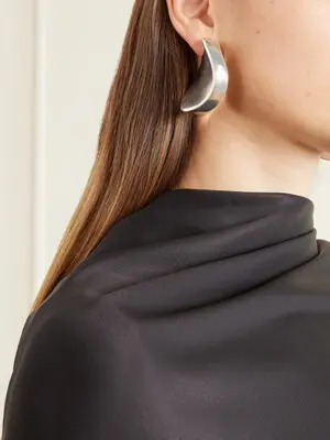 Bottega Veneta Sterling Sculptural Earrings - Silver