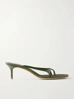 Acne Studios Acne Studios Patent Leather Thong Sandals Green