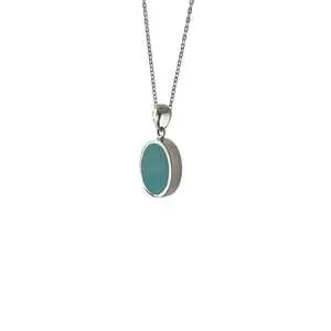 FIHR COLLECTION Sterling Silver And Turquoise Pendant Necklace - Silver/blue