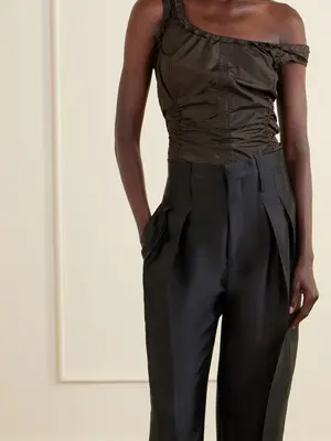 Bottega Veneta Pleated Twill Straight-leg Pants